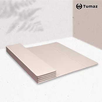 博客來-【Tumaz月熊健身】6mm TPE雙色12折折疊瑜珈墊 大地棕