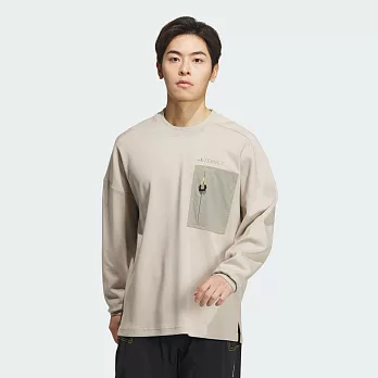 博客來-ADIDAS NATGEO CRWSWT 男圓領套頭衫-米灰-IS9526 L 白色