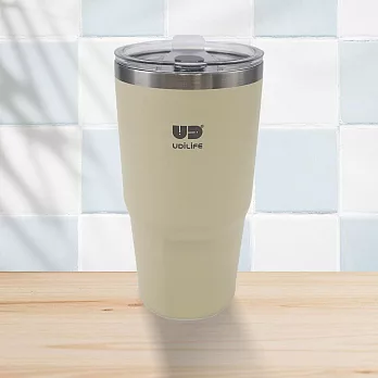 博客來-樂司/夠飲304不鏽鋼珍奶杯-850ml-1入 奶昔黃