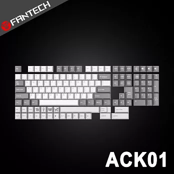 博客來-FANTECH PBT撞色十字軸可替換鍵帽套組(ACK01) - 淺灰款