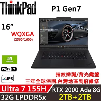 博客來-★硬碟升級★【Lenovo】聯想 ThinkPad P1 Gen7 16吋 AI 行動工作站 三年保固 Ultra 7 155H ...