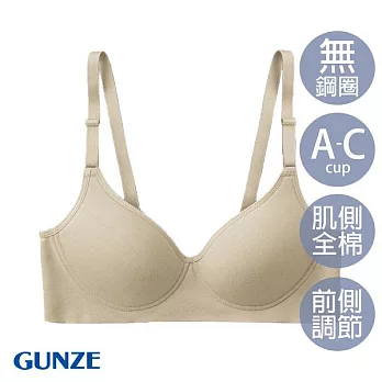 博客來-【日本GUNZE】肌側100%純棉親膚無鋼圈內衣 M 膚