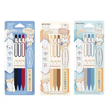 博客來-【筆樂 PENROTE】柴語錄S5中性筆 三色組 /卡 DPC0161 DPC0161-3C