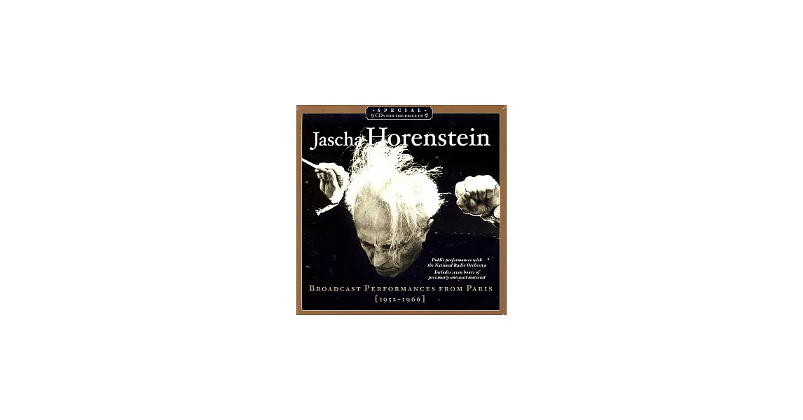 博客來-Jascha Horenstein - Broadcast Performances form Paris , 1952-1966