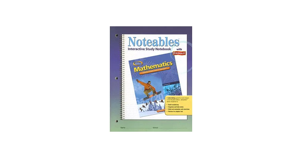 博客來-Mathematics: Applications And Concepts, Course 2, Noteables: Interactive Study Notebook With ...