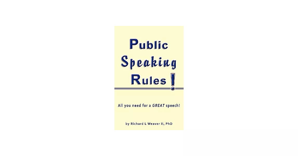 博客來-Public Speaking Rules!