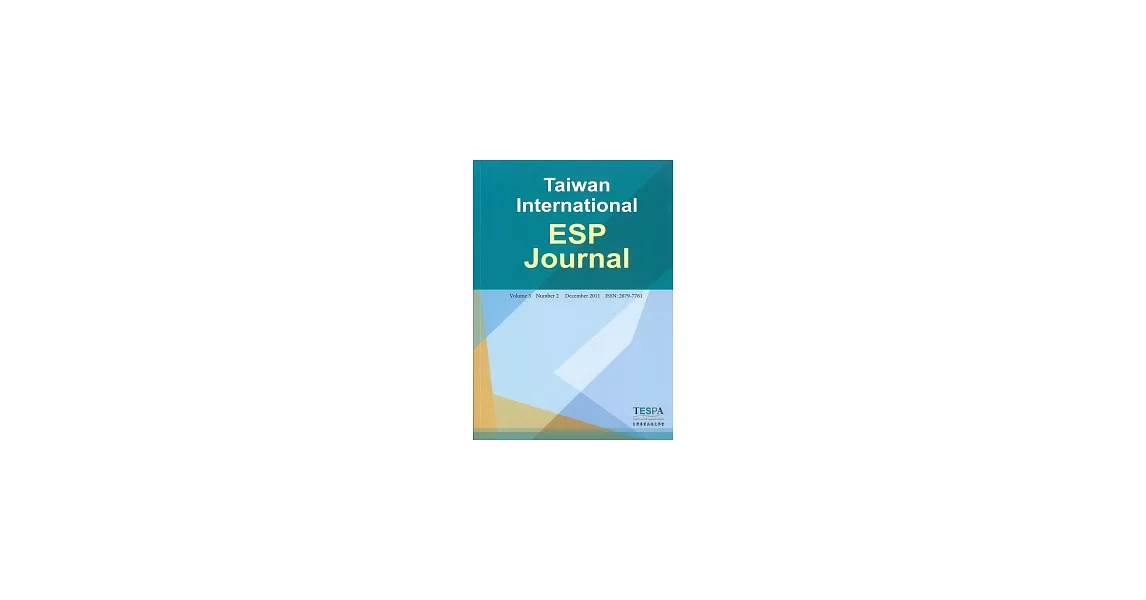 博客來-Taiwan International ESP Journal Vol.3, No.2, December 2011