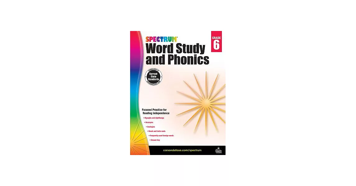 博客來-Spectrum Word Study and Phonics, Grade 6