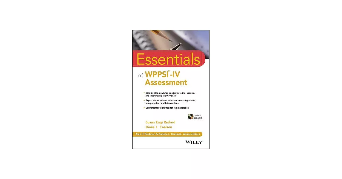 博客來-Essentials of WPPSI-IV Assessment [With CDROM]