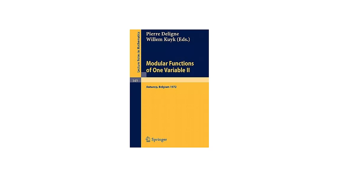 博客來-Modular Functions of One Variable II: Proceedings International ...
