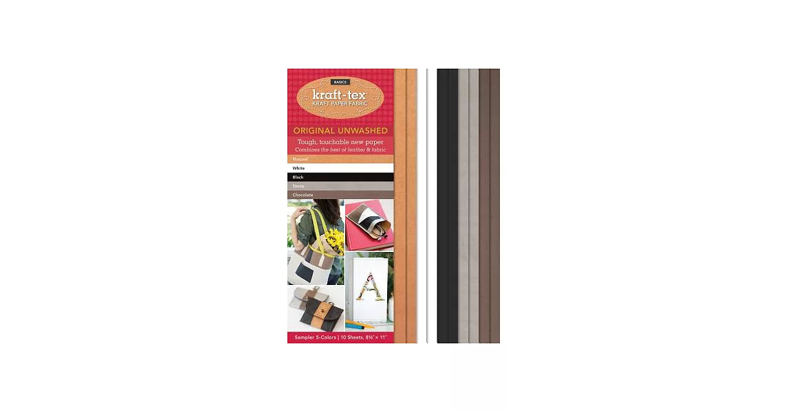 博客來-Kraft-Tex 5-color Sampler Pack, 10 Sheets, 8 1/2inches X 11 Inches ...