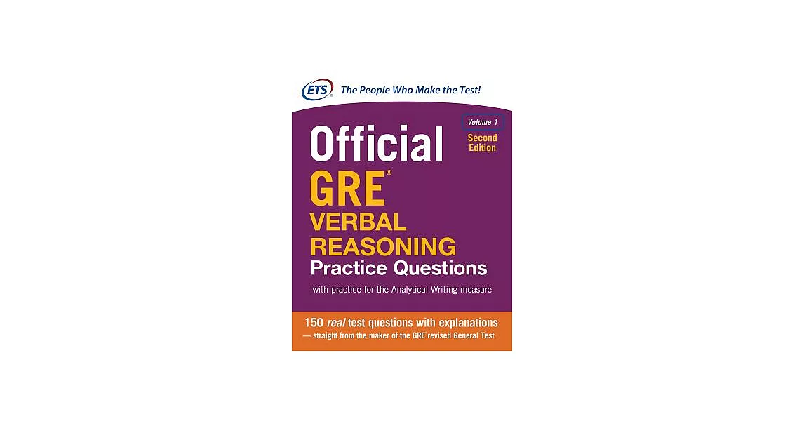 博客來-Official GRE Verbal Reasoning Practice Questions: With Practice for ...