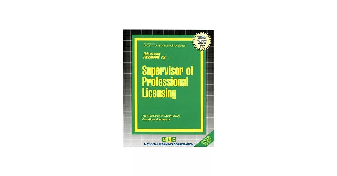 博客來-Supervisor of Professional Licensing: Passbooks Study Guide