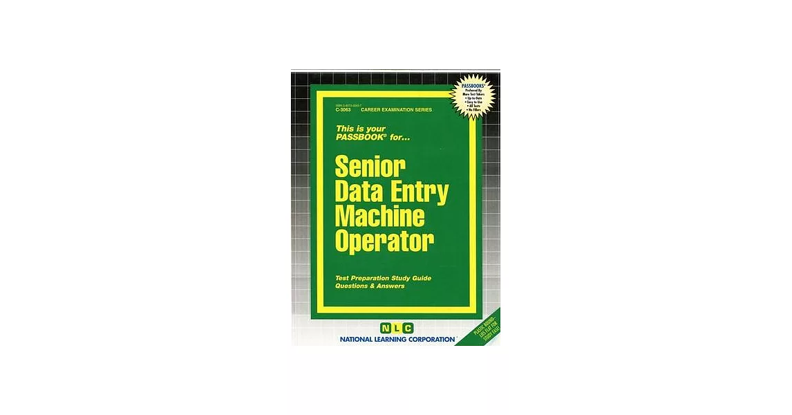 博客來-Senior Data Entry Machine Operator: Passbooks Study Guide