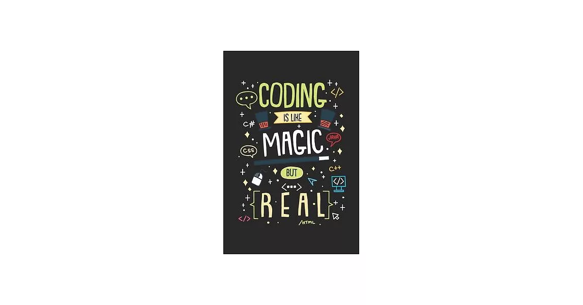 博客來-Coding Is Like Magic But Real: 120 Pages I 6x9 I Graph Paper 4x4