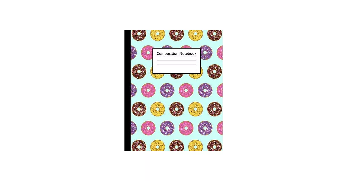 博客來-Composition Notebook: Sweet Doughnut Donuts Colorful Sky Blue ...