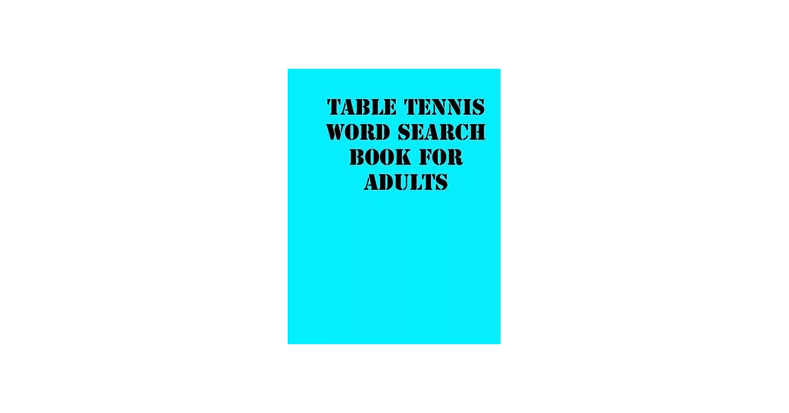 博客來-Table tennis Word Search Book For Adults: large print puzzle book.8 ...