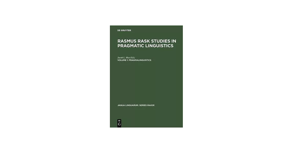 博客來-Rasmus Rask Studies in Pragmatic Linguistics, Volume 1 ...