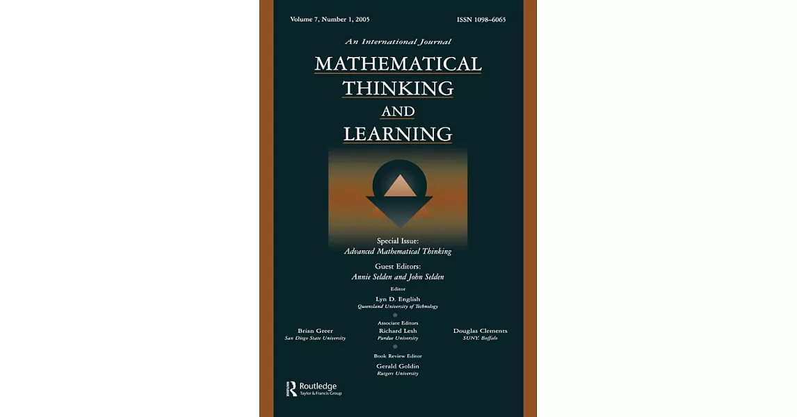 博客來-Advanced Mathematical Thinking: A Special Issue of Mathematical Thinking and Learning