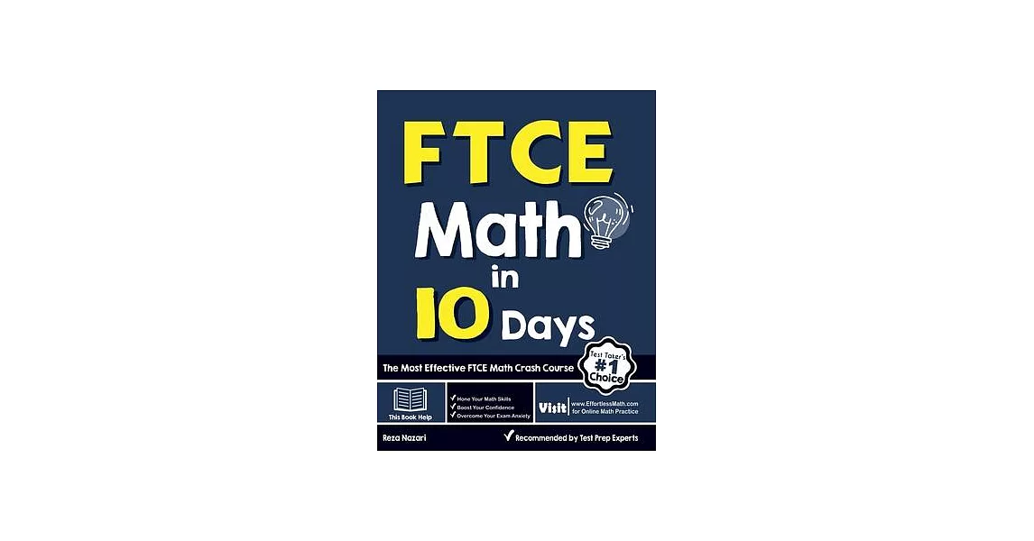 博客來-FTCE Math in 10 Days: The Most Effective FTCE Math Crash Course