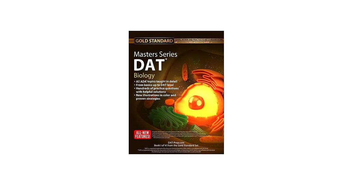 博客來-DAT Masters Series Biology: Comprehensive Preparation and Practice ...