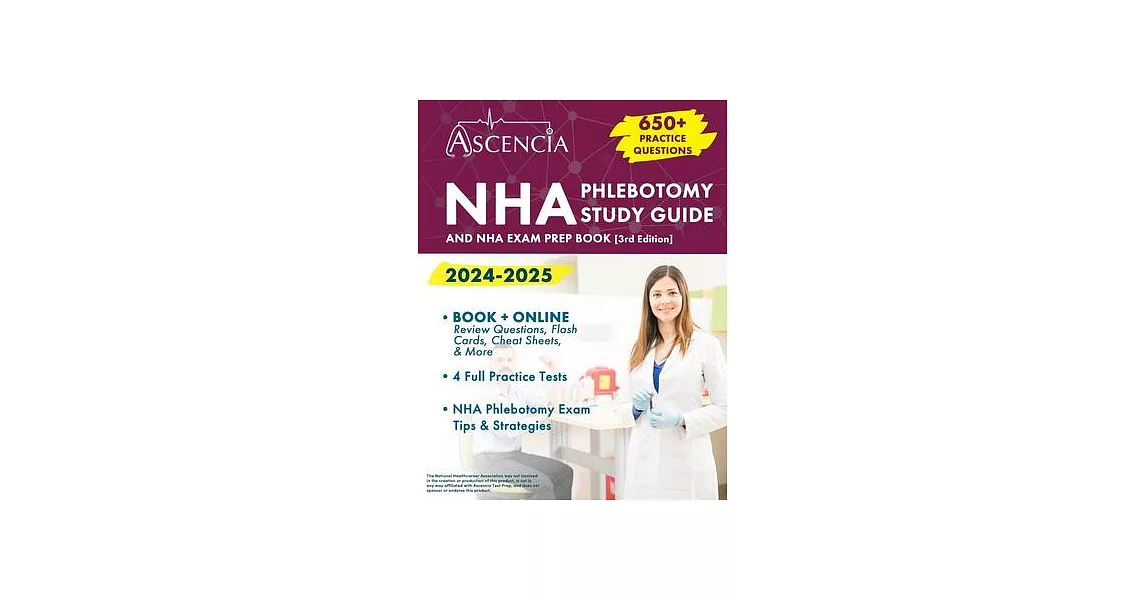 博客來-NHA Phlebotomy Study Guide 2024-2025: 650+ Practice Questions and ...