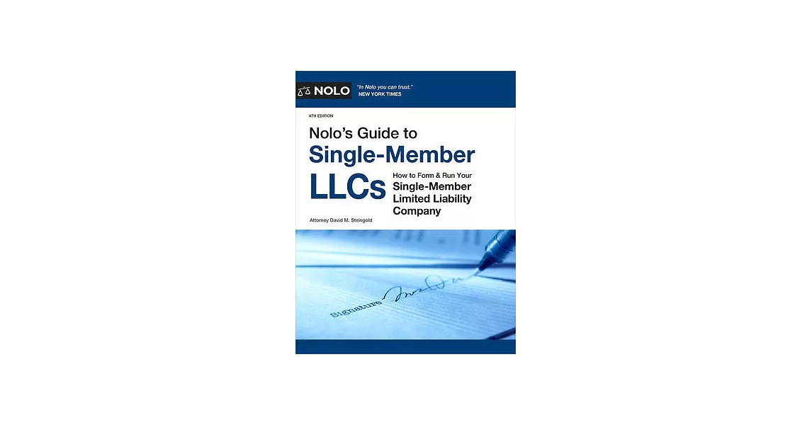 博客來-Nolo’s Guide to Single-Member Llcs: How to Form & Run Your Single ...