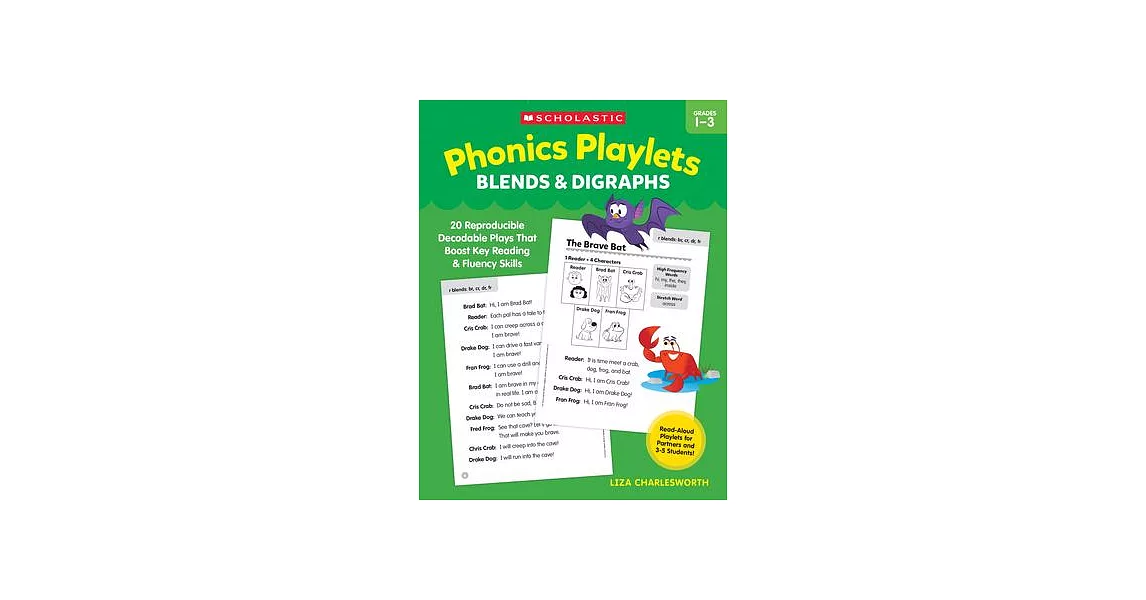 博客來-Phonics Playlets: Blends & Digraphs: 20 Reproducible Decodable ...
