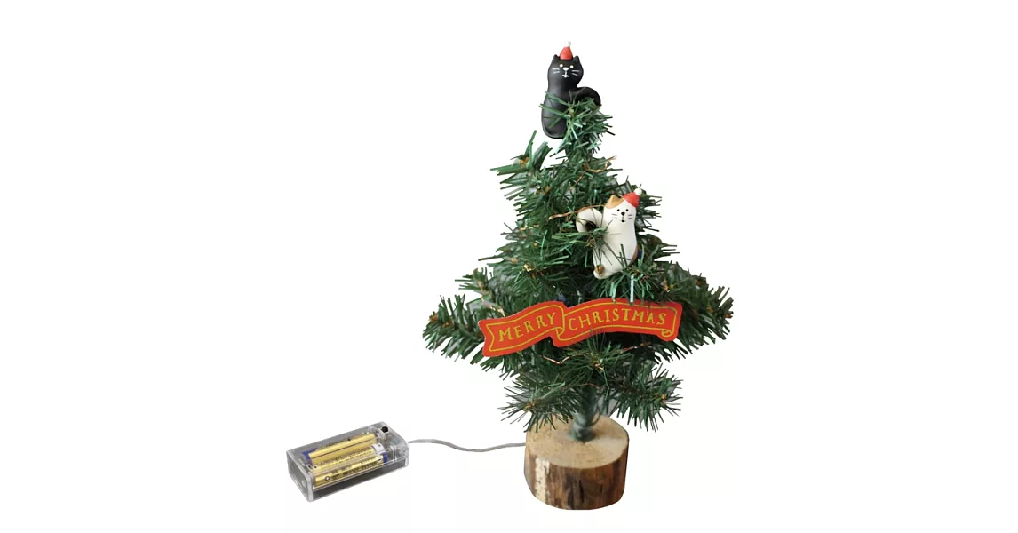 博客來-【DECOLE】concombre聖誕節_攀樹貓LED燈樹