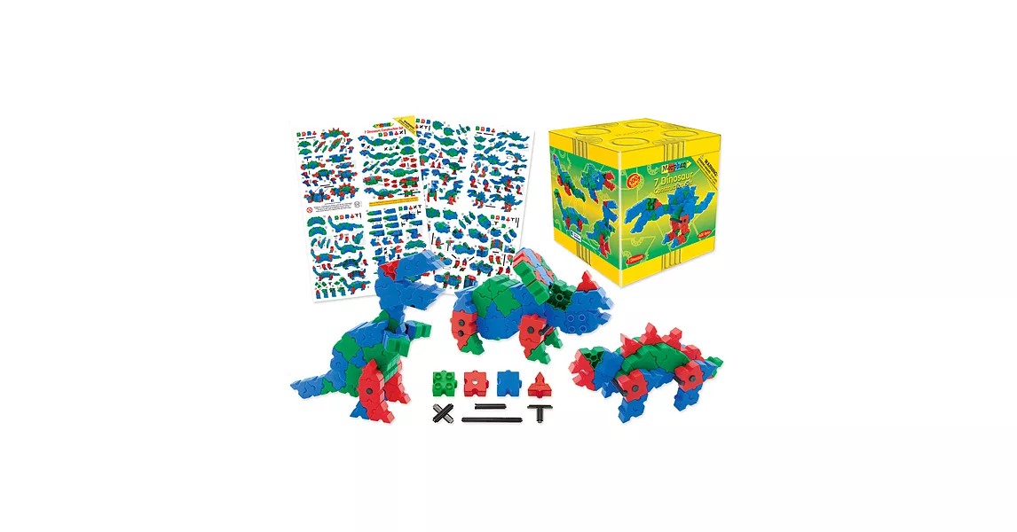 博客來-英國Morphun莫爾芬創意積木 Dinosaurs(恐龍創意)