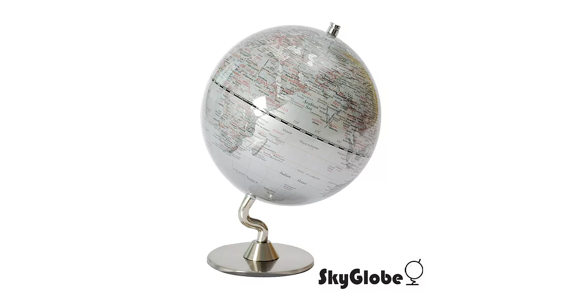 博客來-SkyGlobe 5吋銀色時尚地球儀(英文版)