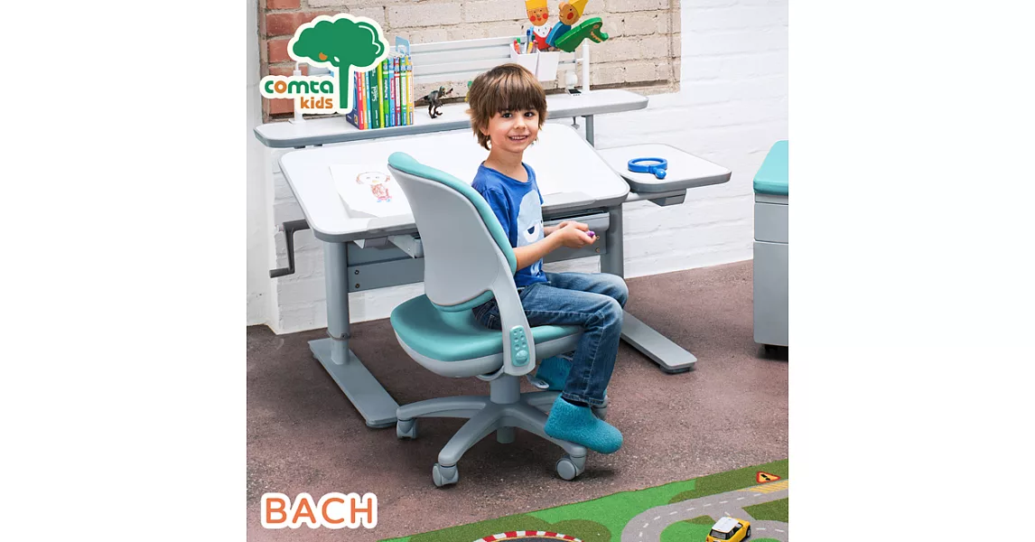 博客來-【comta kids】BACH巴赫皇冠兒童成長椅(藍)藍色