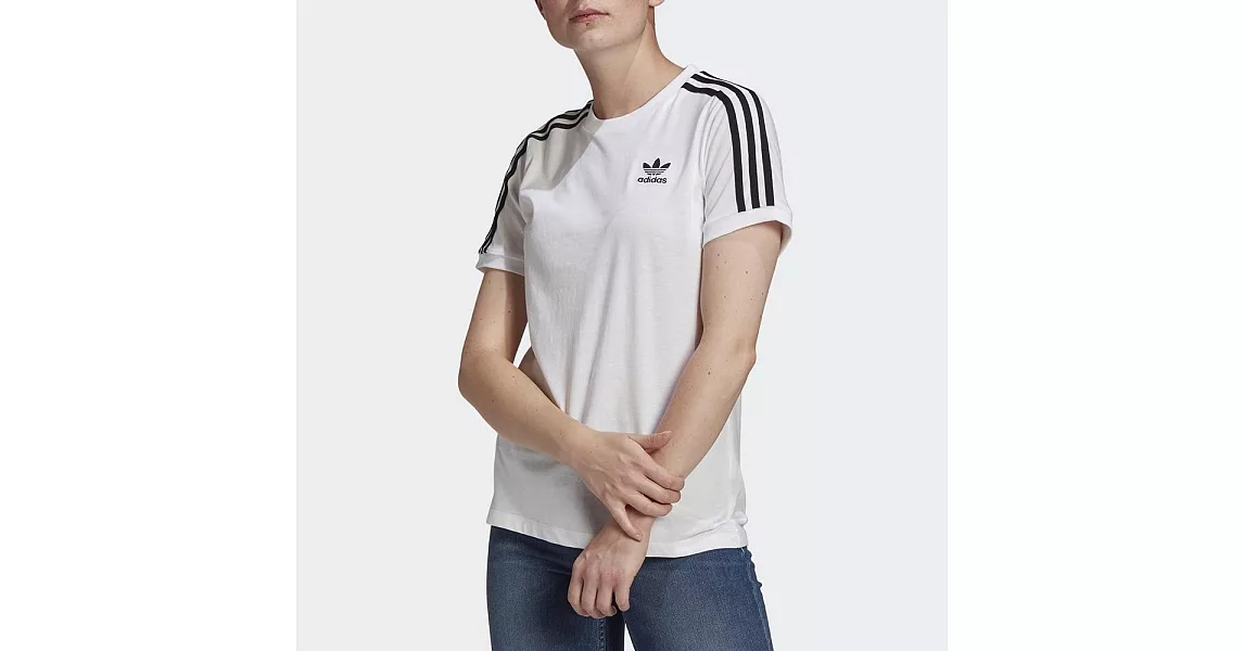 博客來-Adidas original 女 3 STRIPES TEE 短袖上衣 GN2913 40 白