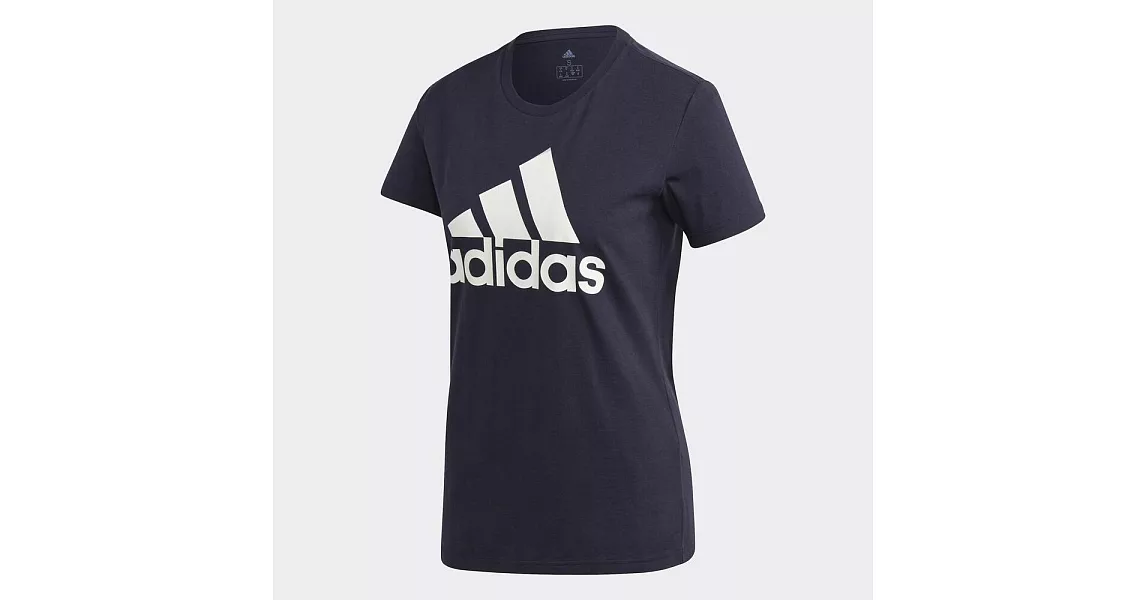 博客來-Adidas W BOS CO Tee [GK2513] 女 短袖 圓領 素色 純棉 合身 舒適 透氣 棉T L 深藍