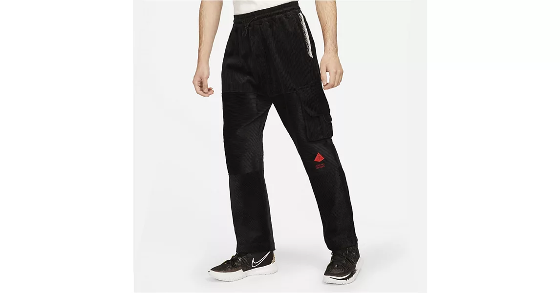 博客來-Nike As KI M Cargo Pant [DA6686-010] 男 長褲 運動 休閒 厄文 刺繡 燈芯絨 黑