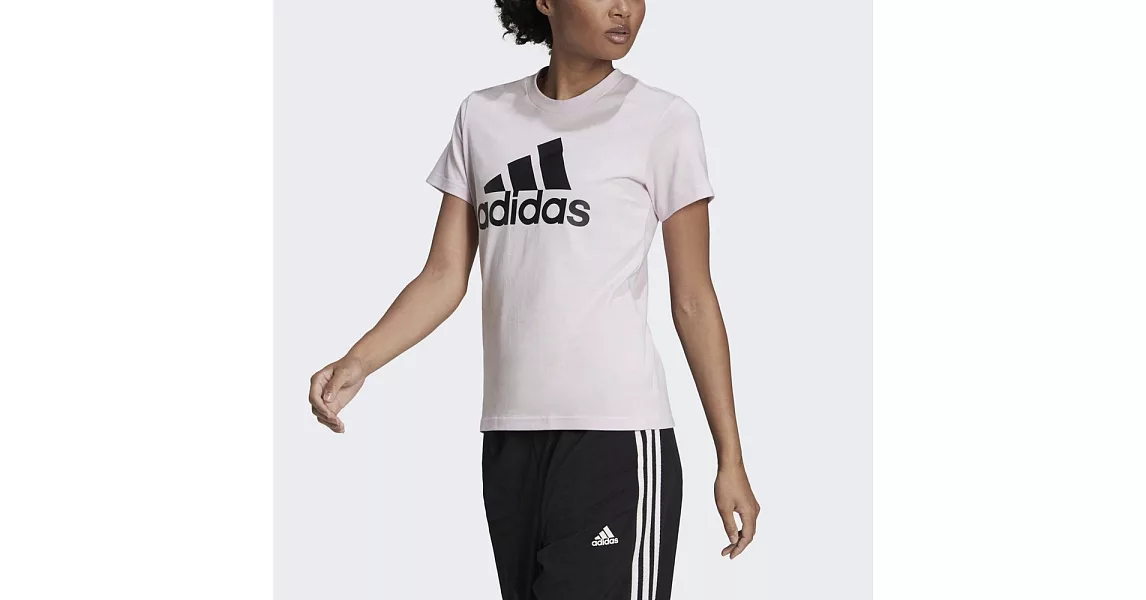 博客來-Adidas W Bl T [HC9274] 女 短袖 上衣 T恤 高磅數 棉質 運動 休閒 穿搭 愛迪達 粉紫
