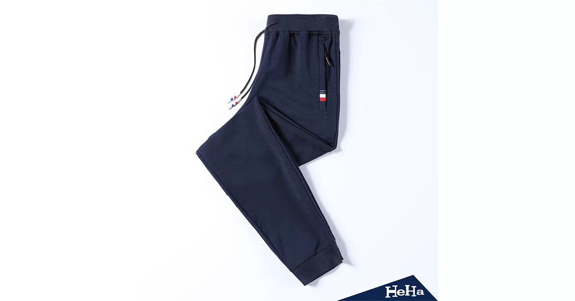 博客來-【HeHa】M-8XL 大碼運動休閒束口長褲 四色 5XL 深藍色