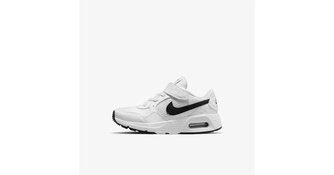 博客來-Nike Air Max SC PSV [CZ5356-102] 中童 休閒鞋 運動 經典 慢跑 氣墊 魔鬼氈 白 黑
