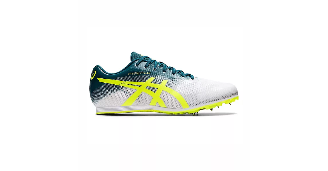 博客來-Asics Hyper LD 6 [1091A019-100] 男女 田徑 釘鞋 中長距離 支撐 輕量 亞瑟士 白綠螢黃