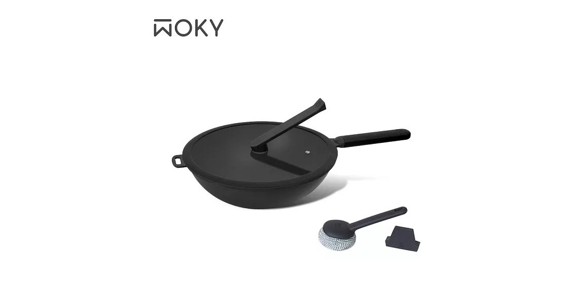 博客來-【WOKY 沃廚】恰恰鍋32CM炒鍋組(含集水器+鍋刷)