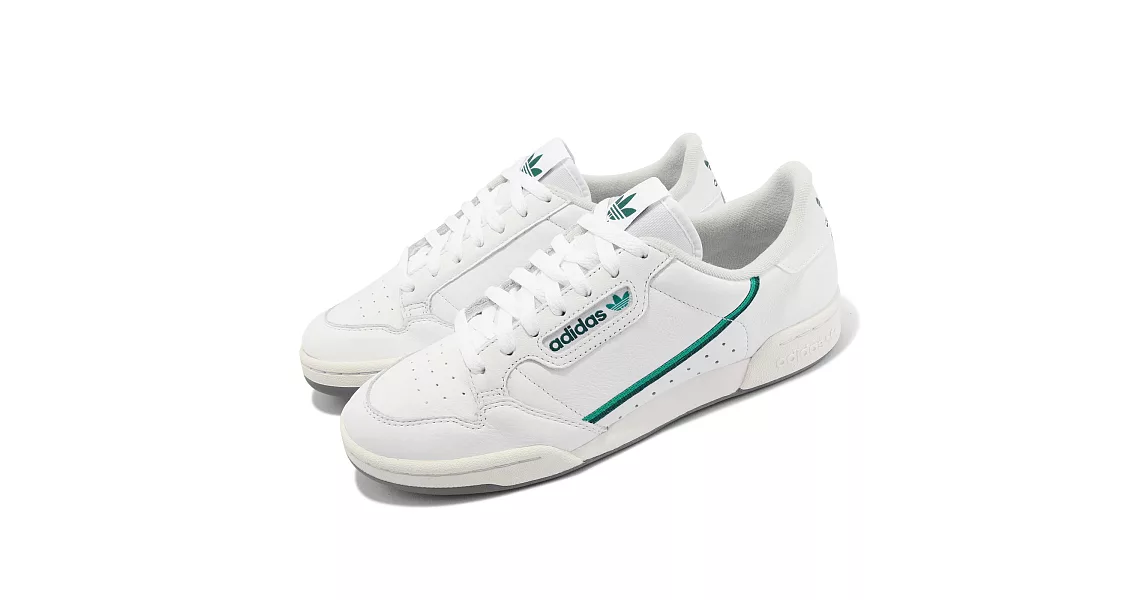 博客來-adidas 休閒鞋 Continental 80 男鞋 白 綠 復古網球鞋 皮革 EF5990