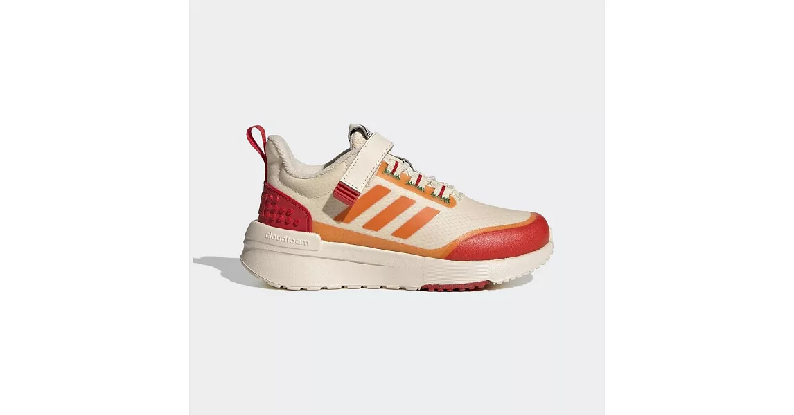 博客來-Adidas LEGO Racer TR EL K [GW4000] 中童 慢跑鞋 運動 休閒 樂高 魔鬼氈 米紅橘