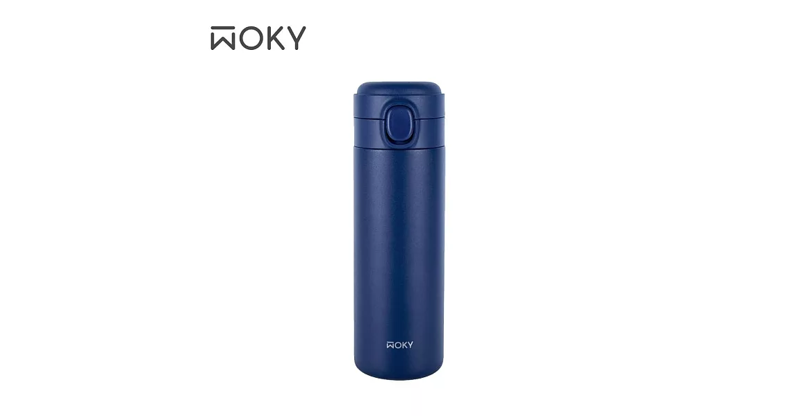 博客來-【WOKY 沃廚】輕量輕芯鈦瓷易潔層彈蓋保溫瓶 450ML(5色可選) 藍色