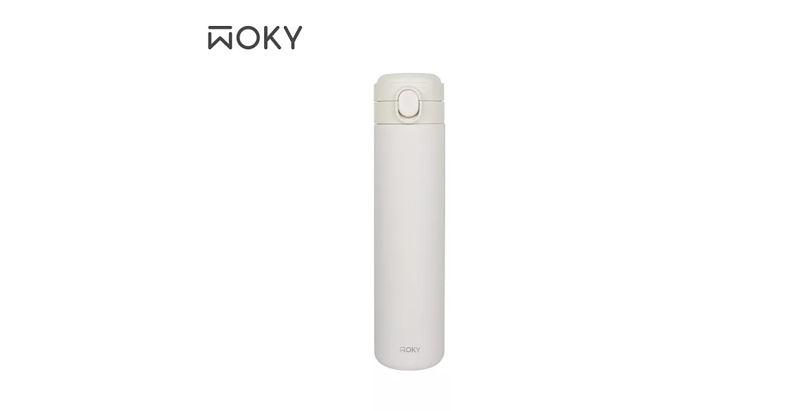 博客來-【WOKY 沃廚】輕量輕芯鈦瓷易潔層彈蓋保溫瓶600ML(5色可選) 白色