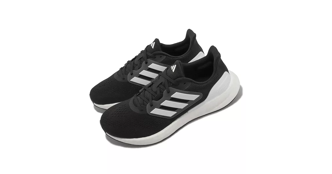 博客來-adidas 慢跑鞋 Pureboost 23 寬楦 男鞋 黑 白 緩震 運動鞋 環保材質 路跑 愛迪達 IF4839