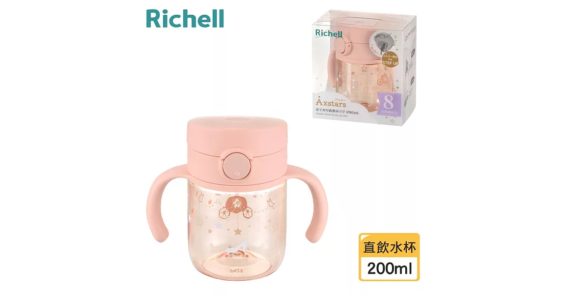 博客來-【Richell 利其爾】AX系列 幻夢 200ml 直飲水杯 - 三款任選 馬車