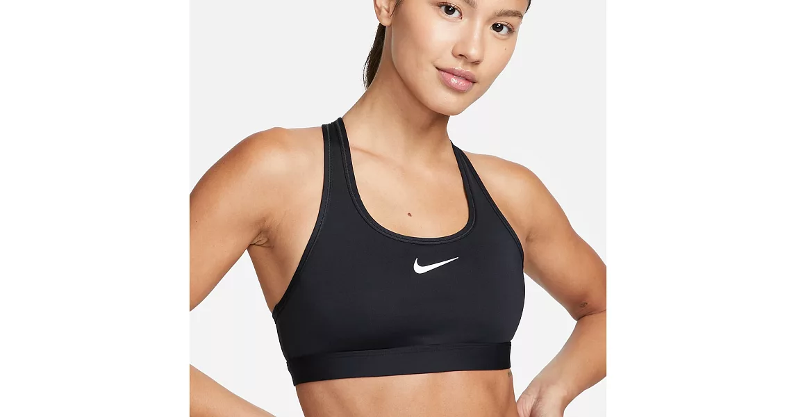 博客來-NIKE AS W NK SWSH MED SPT BRA 女運動內衣-黑-DX6822010 XS 黑色