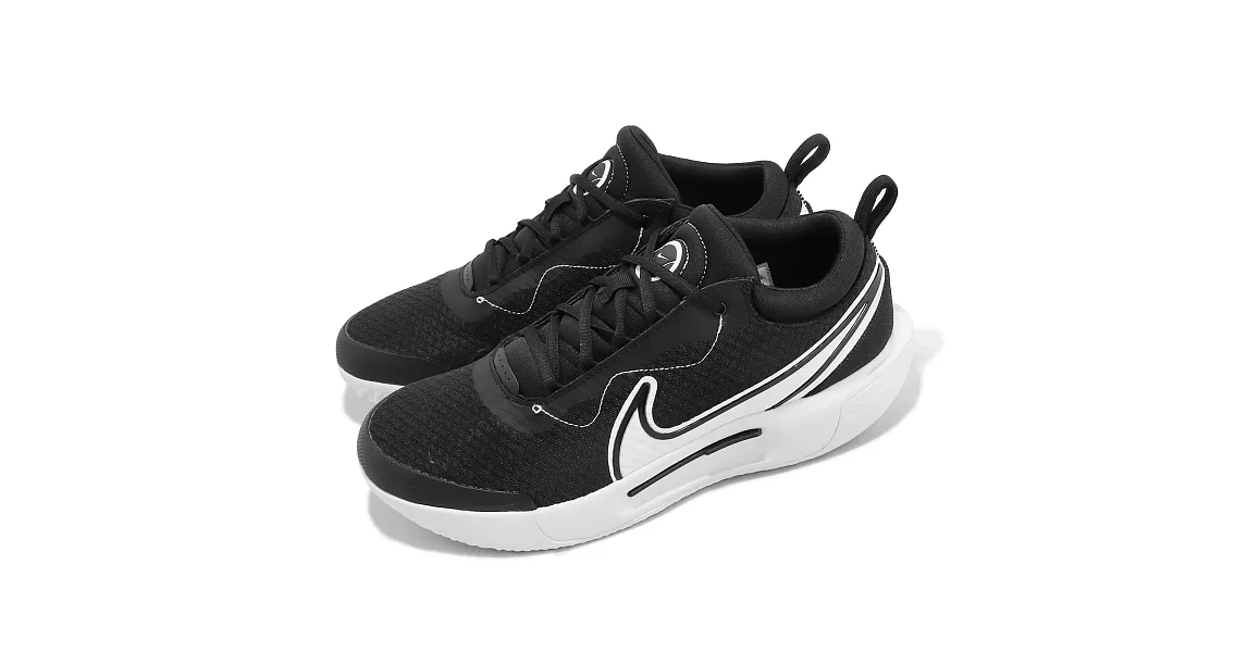 博客來-Nike 網球鞋 M Zoom Court Pro HC 男鞋 黑 白 硬地 氣墊 回彈 運動鞋 DV3278-001