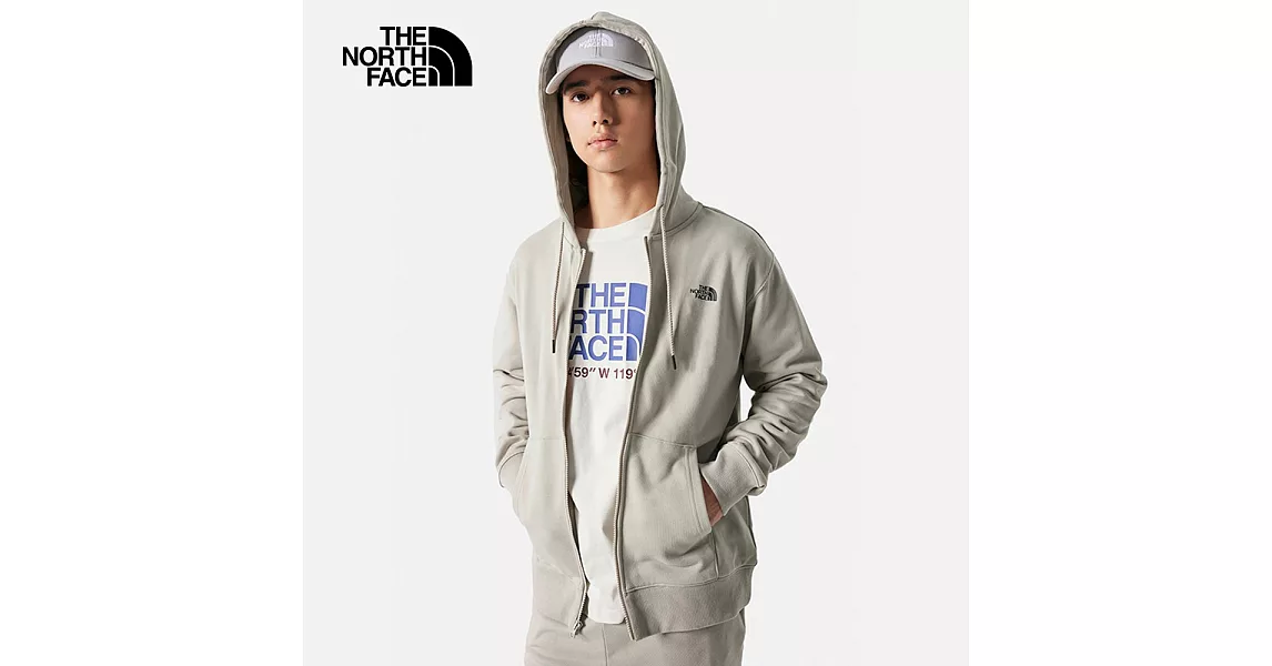 博客來-The North Face U TNF FULL ZIP KNIT TOP - AP 男純棉品牌LOGO連帽外套-灰 ...