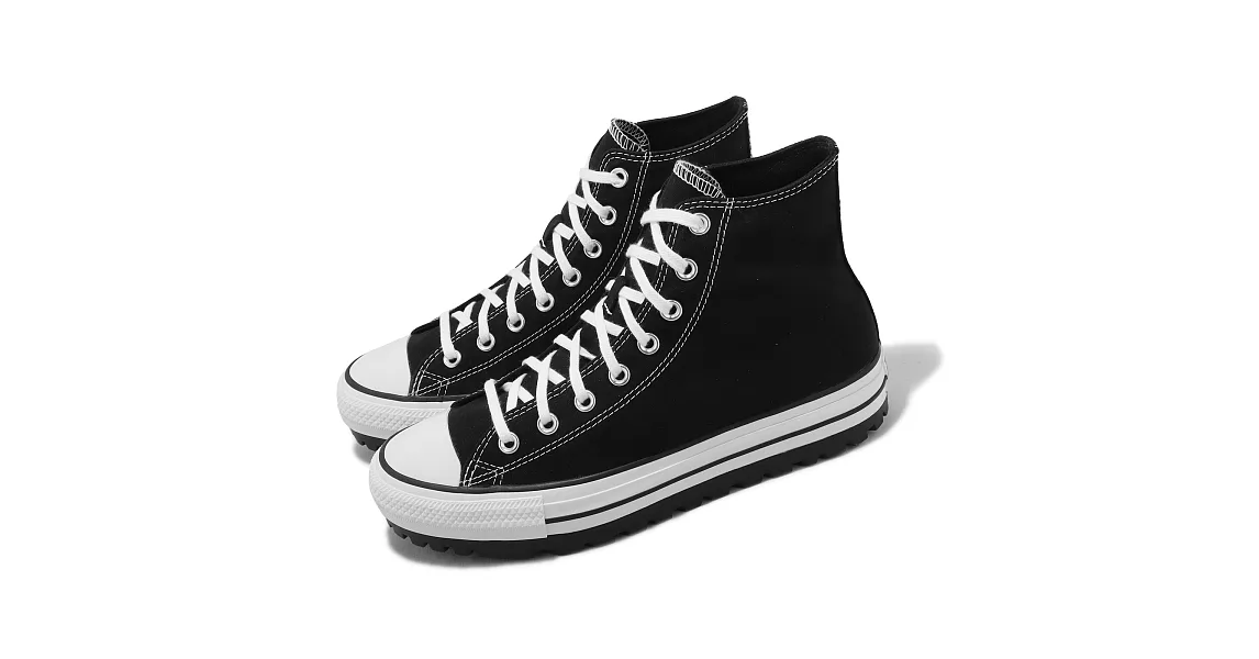 博客來-Converse 厚爪鞋 Chuck Taylor All Star City Trek HI 男女鞋 帆布 黑 厚底 A06776C